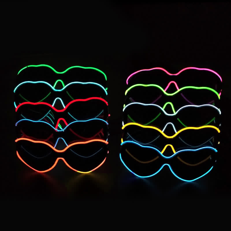 Love Heart Shape Light Up Neon LED Glasses – FloralTrip