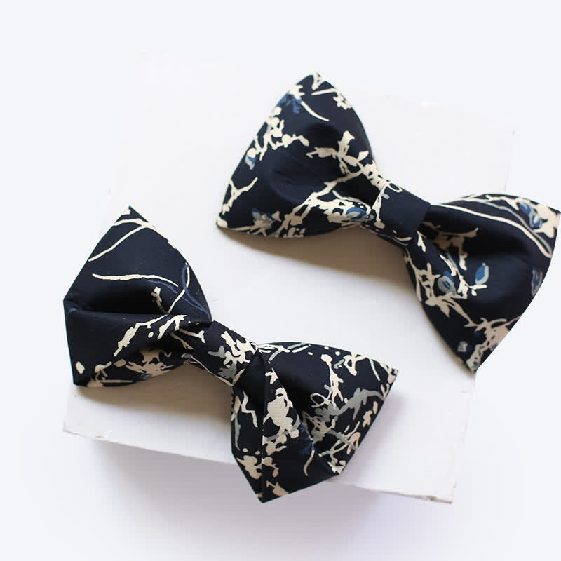Men's Navy Blue & White Graffiti Bow Tie – FloralTrip
