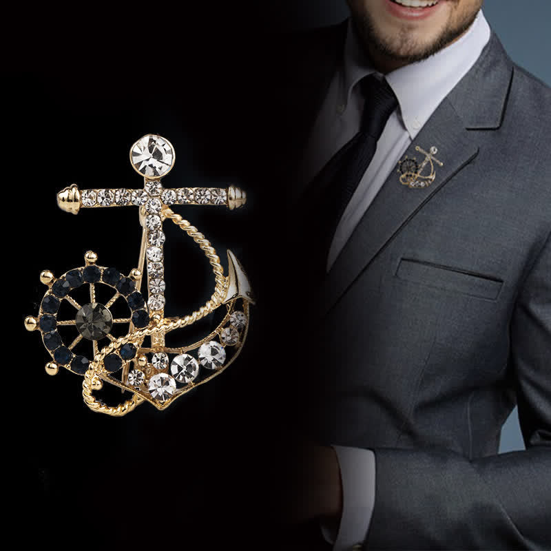Men's Helmsman Navy Anchor Brooch – FloralTrip